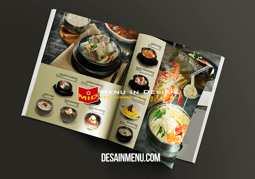 desain menu |restoran Korea